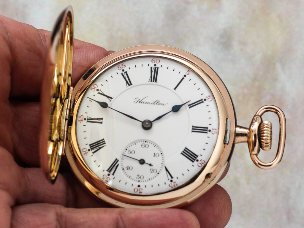 Rare Hamilton Pocket Watch Grade 993 Faced with Popular Roman Numerals ...